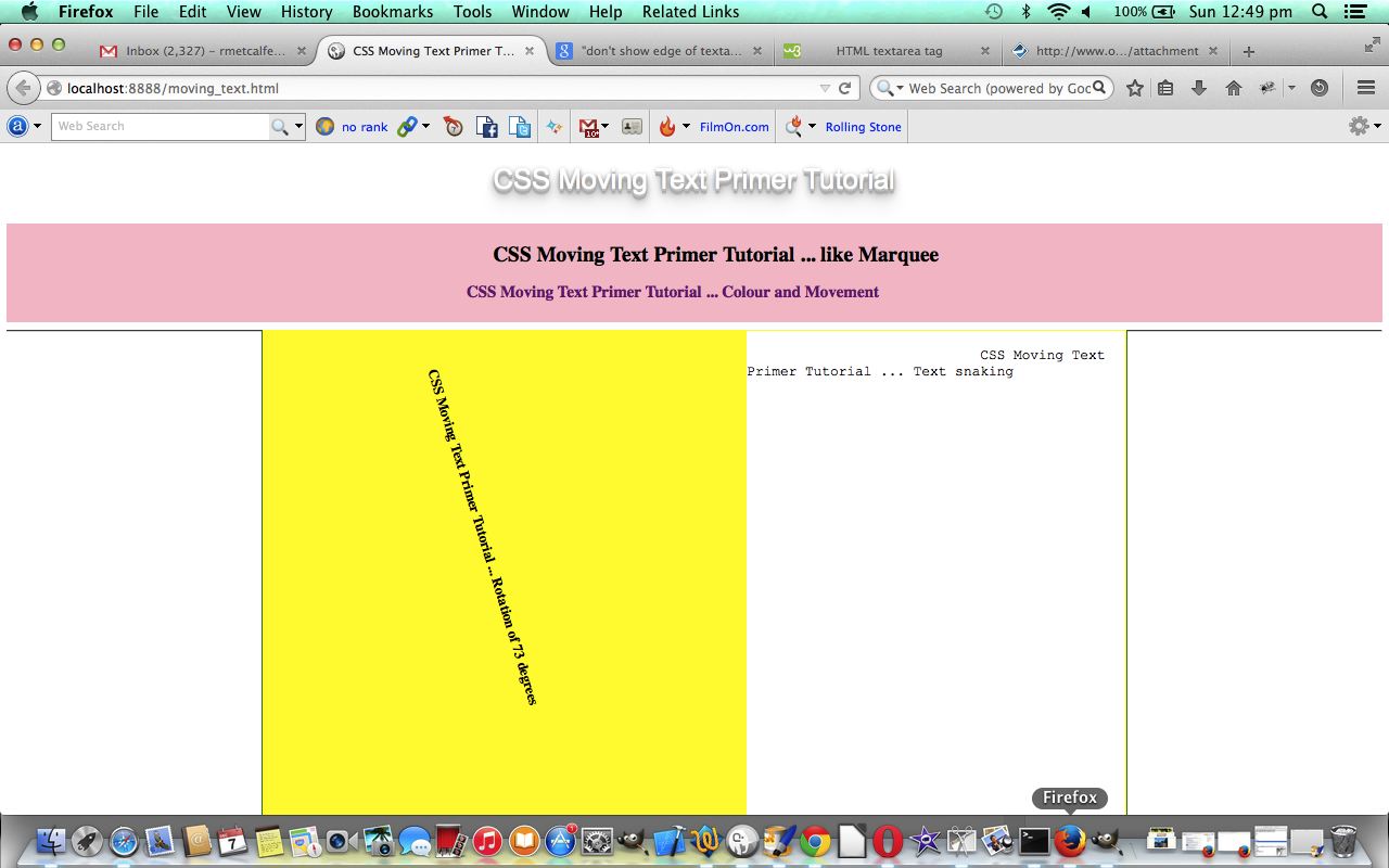 CSS Javascript HTML Text Effects Primer Tutorial Robert James Metcalfe Blog