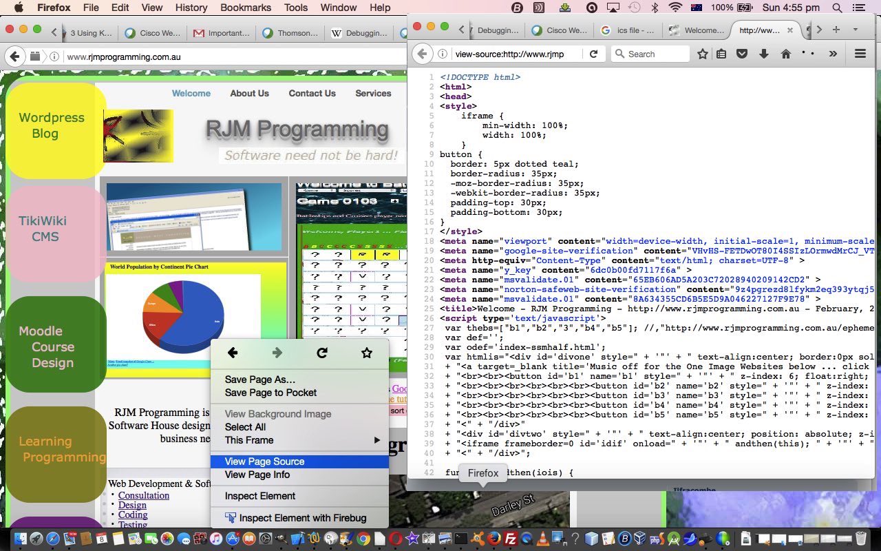 Web Browser View Page Source Debugging Tutorial Robert James Metcalfe Blog