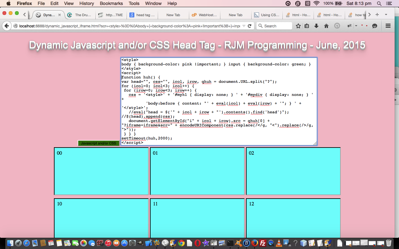 Dynamic Javascript And CSS Primer Tutorial Robert James Metcalfe Blog